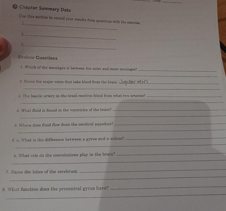 Solved (3) ﻿Chapter Summary DataUse this section to record | Chegg.com