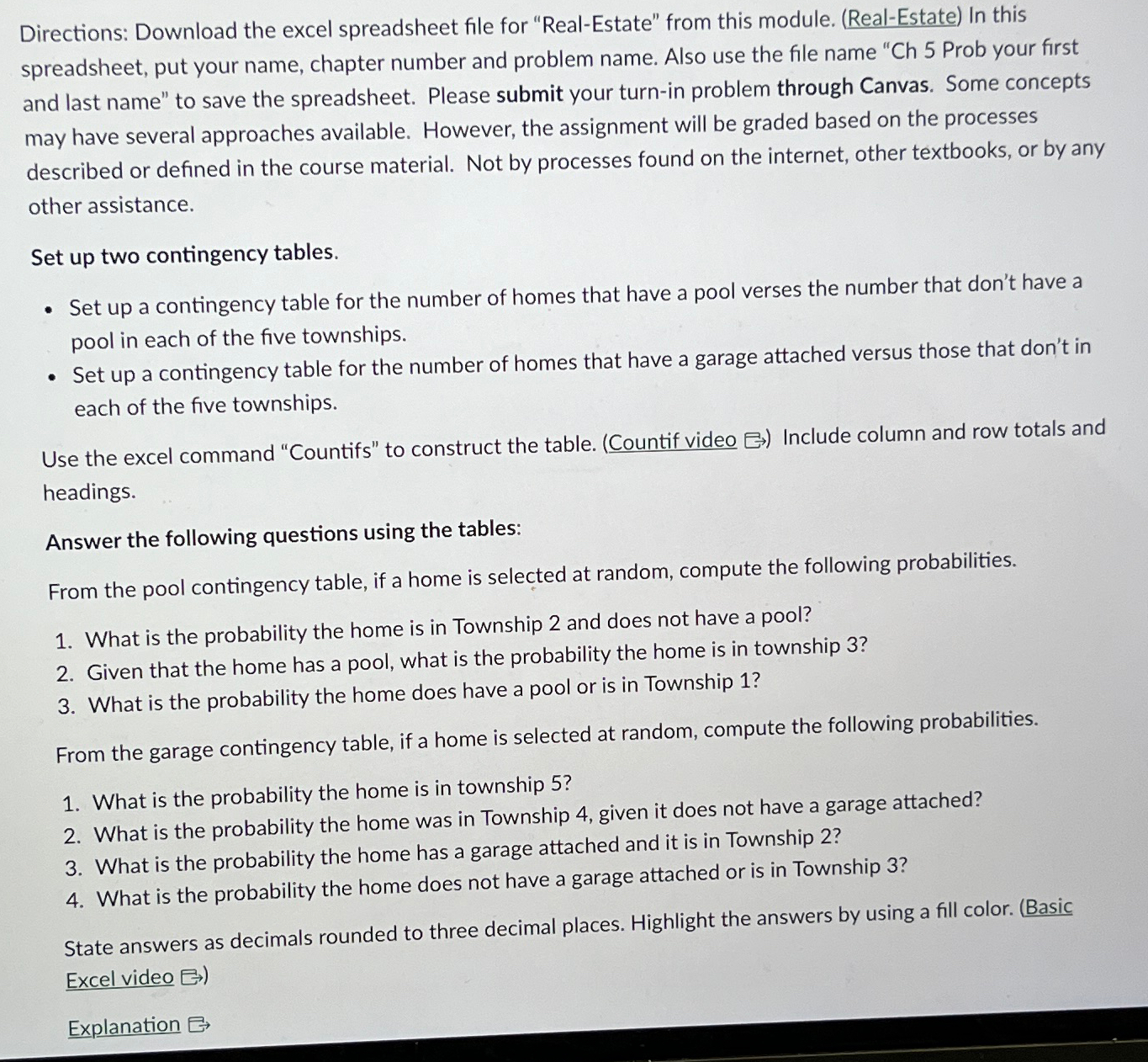 Directions: Download the excel spreadsheet file for | Chegg.com