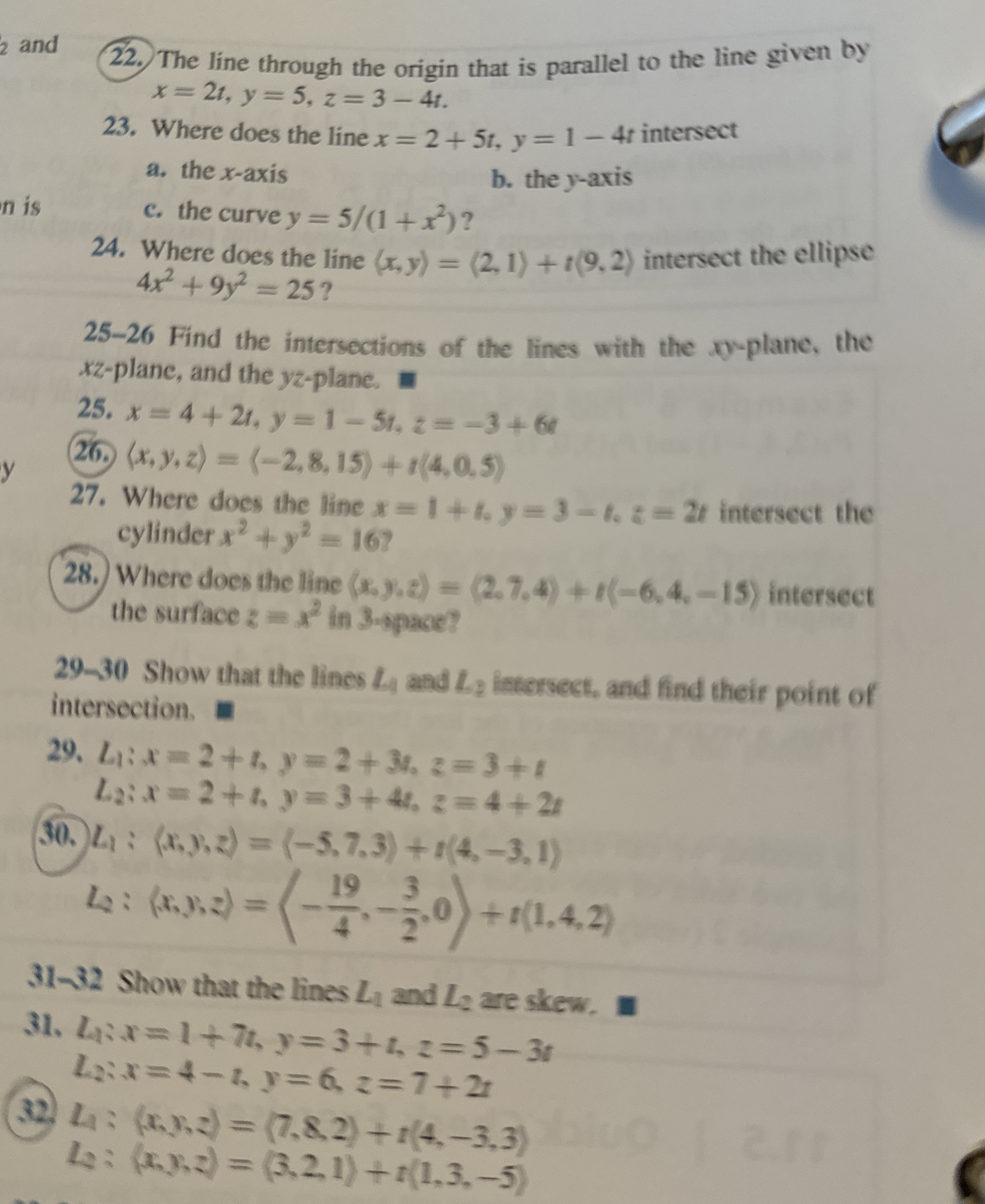 Solved The line through the origin that is parallel to the | Chegg.com