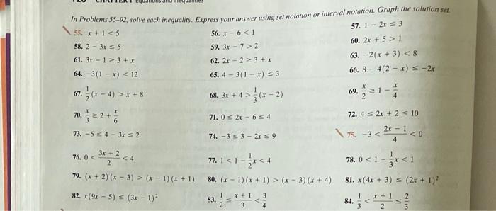 Solved In Problems 55 92 Solve Each Inequality Express 9023