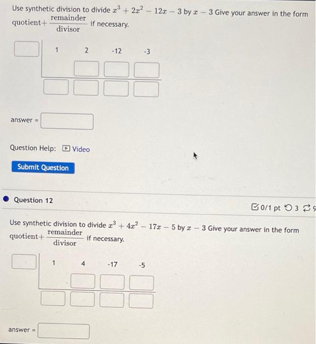 Solved Divide, using the polynomial long division algorithm. | Chegg.com