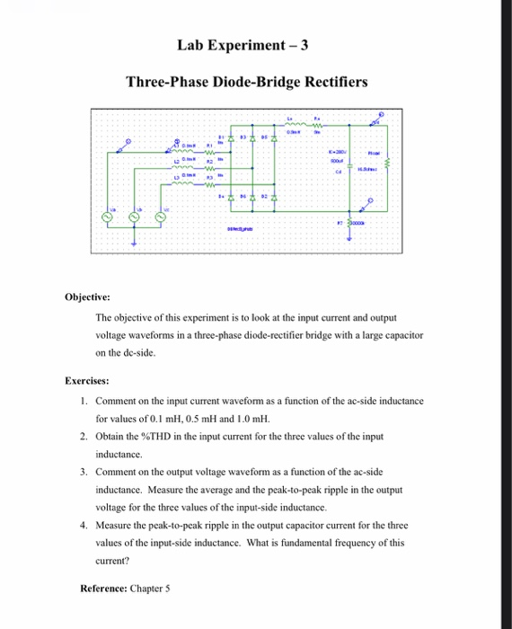 Lab Experiment - 3 Three-Phase Diode-Bridge | Chegg.com