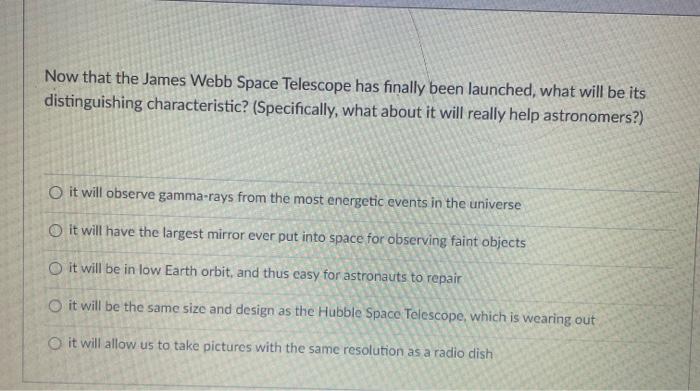 Solved What was the major problem with the Hubble Space | Chegg.com