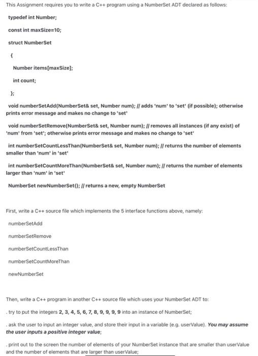 Solved Typedef Int Number Const Int Maxsize10 Struct 4625