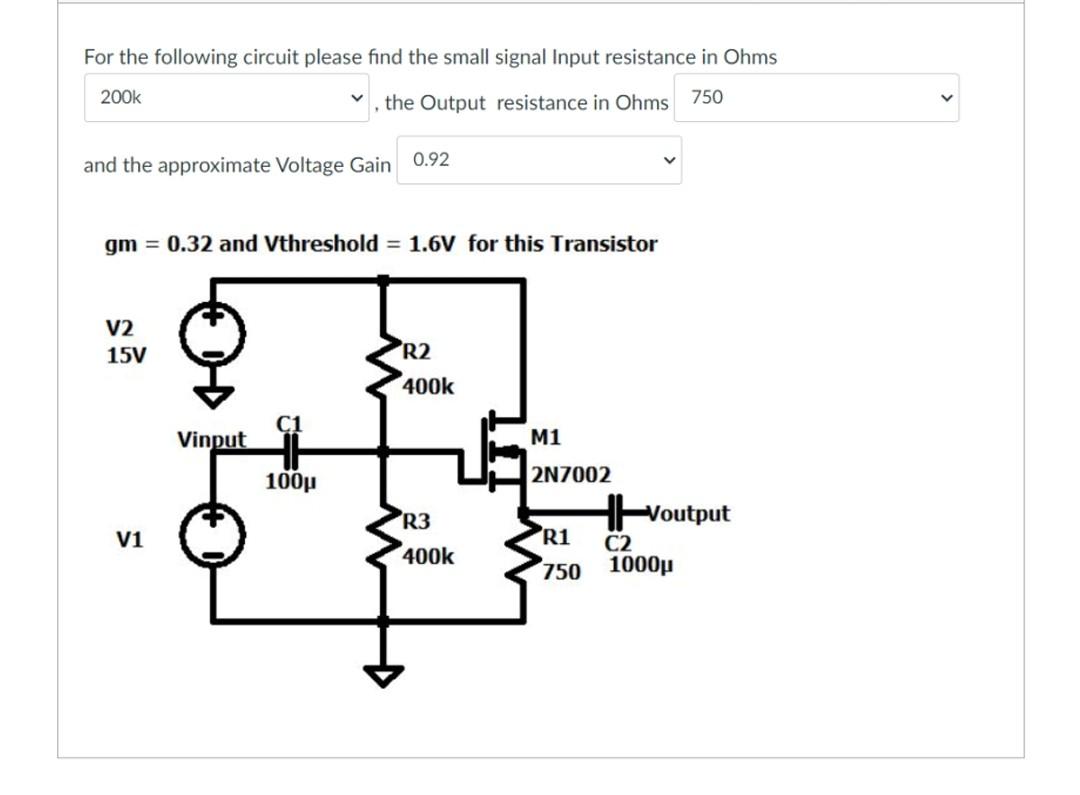 Solved find the inout resistance, output resistance, and | Chegg.com