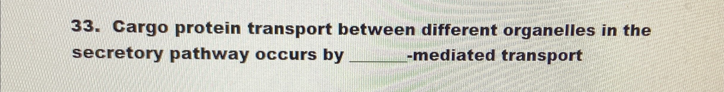 Solved Cargo protein transport between different organelles | Chegg.com