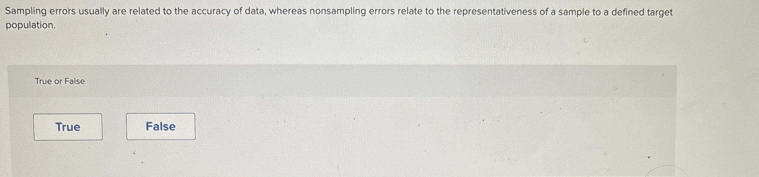 Solved Sampling errors usually are related to the accuracy | Chegg.com