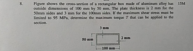 Solved Figure shows the cross-section of a rectangular box | Chegg.com