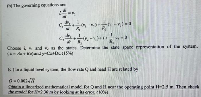 Solved (b) The governing equations are | Chegg.com