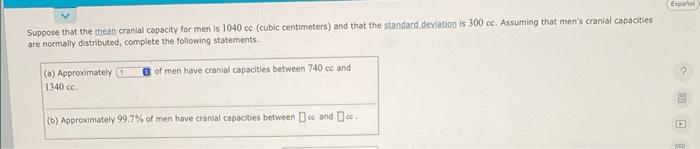 Solved Suppose that the mean cranial capacity for men is | Chegg.com