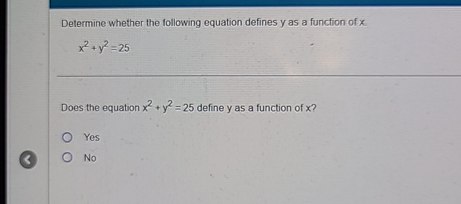 Solved Determine whether the following equation defines y | Chegg.com