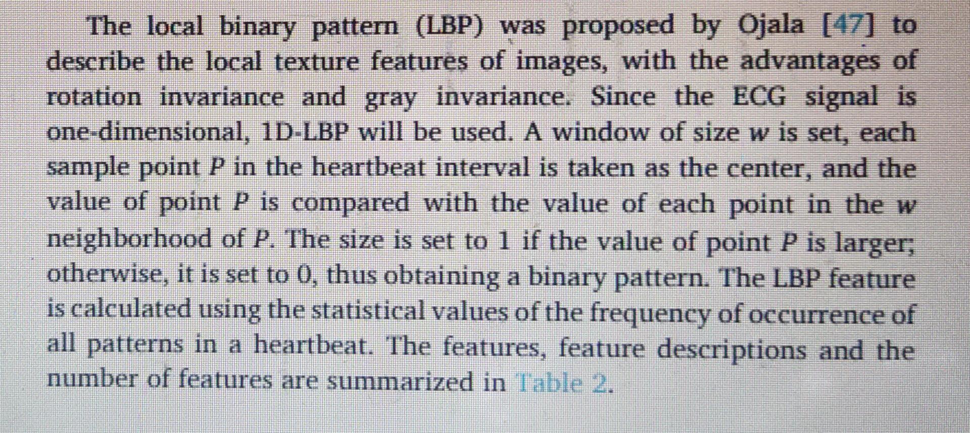 Solved plz provide a code for local binary pattern feature | Chegg.com