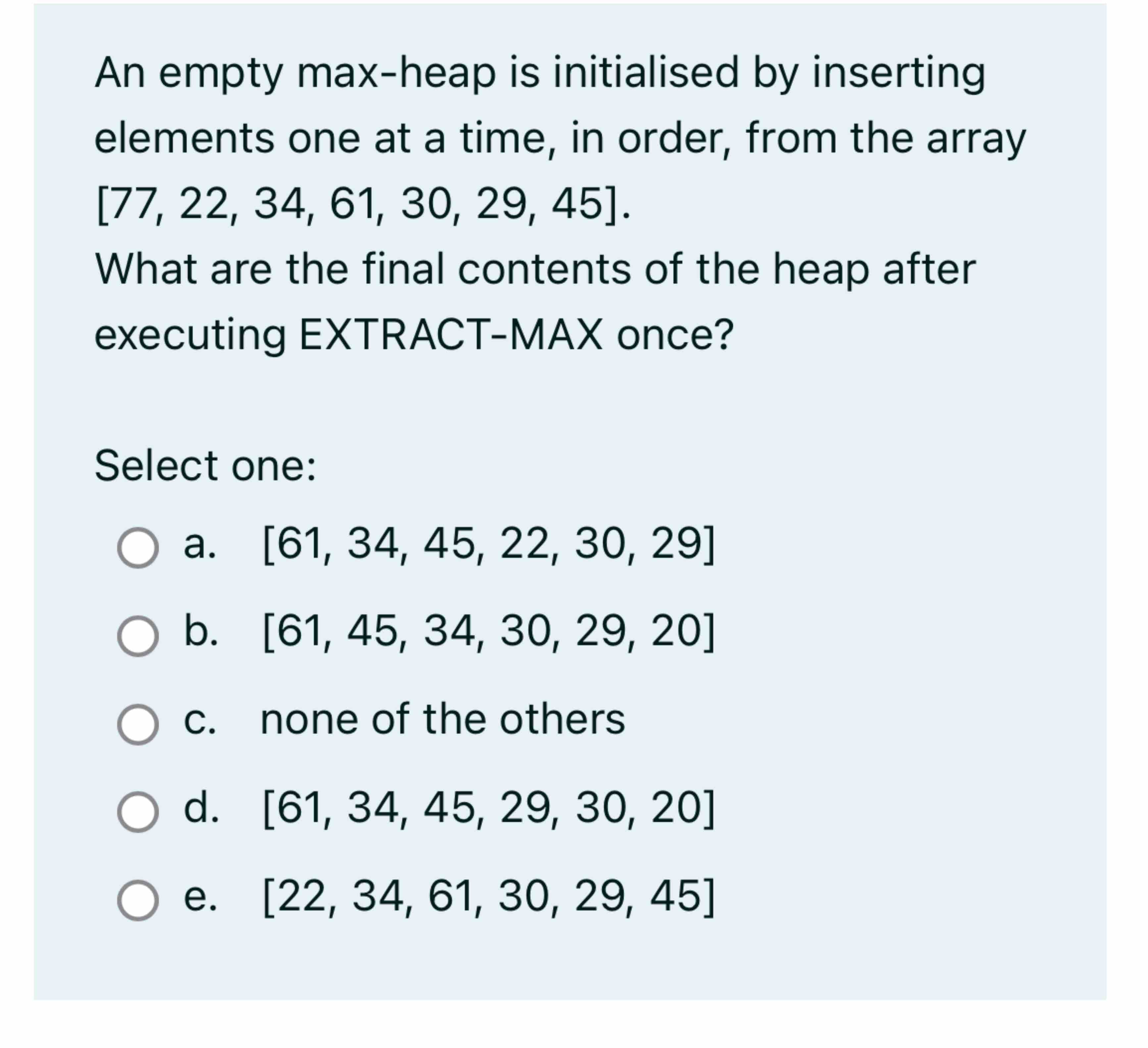 Solved An empty max-heap is initialised by insertingelements | Chegg.com