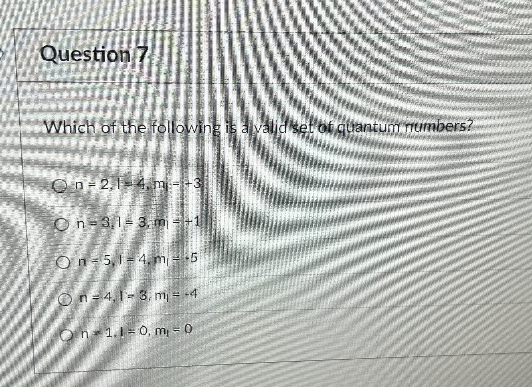 Solved Question 7Which of the following is a valid set of | Chegg.com