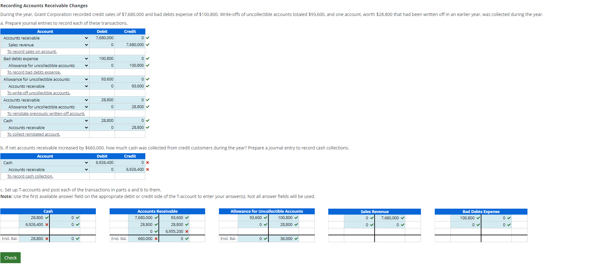 Solved Recording Accounts Receivable Changesa. ﻿Prepare | Chegg.com