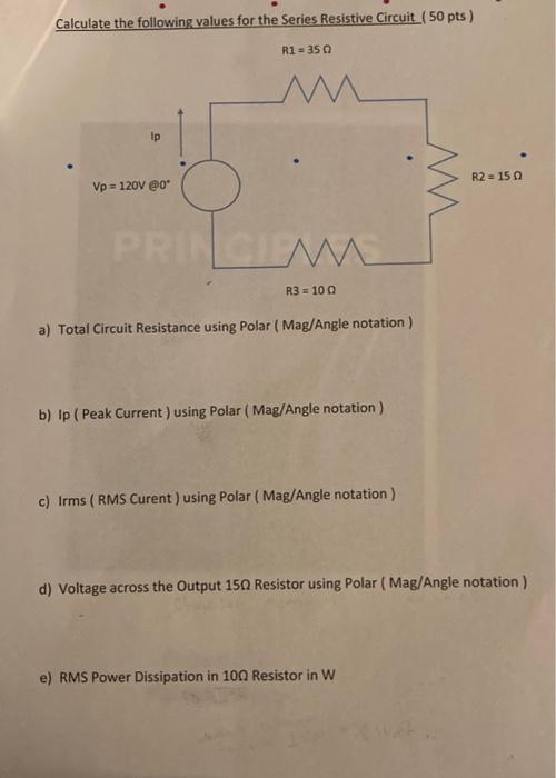 Solved Calculate the following values for the Series | Chegg.com