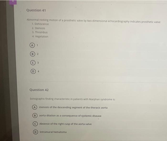 Solved Question 41 Abnormal rocking motion of a prosthetic | Chegg.com