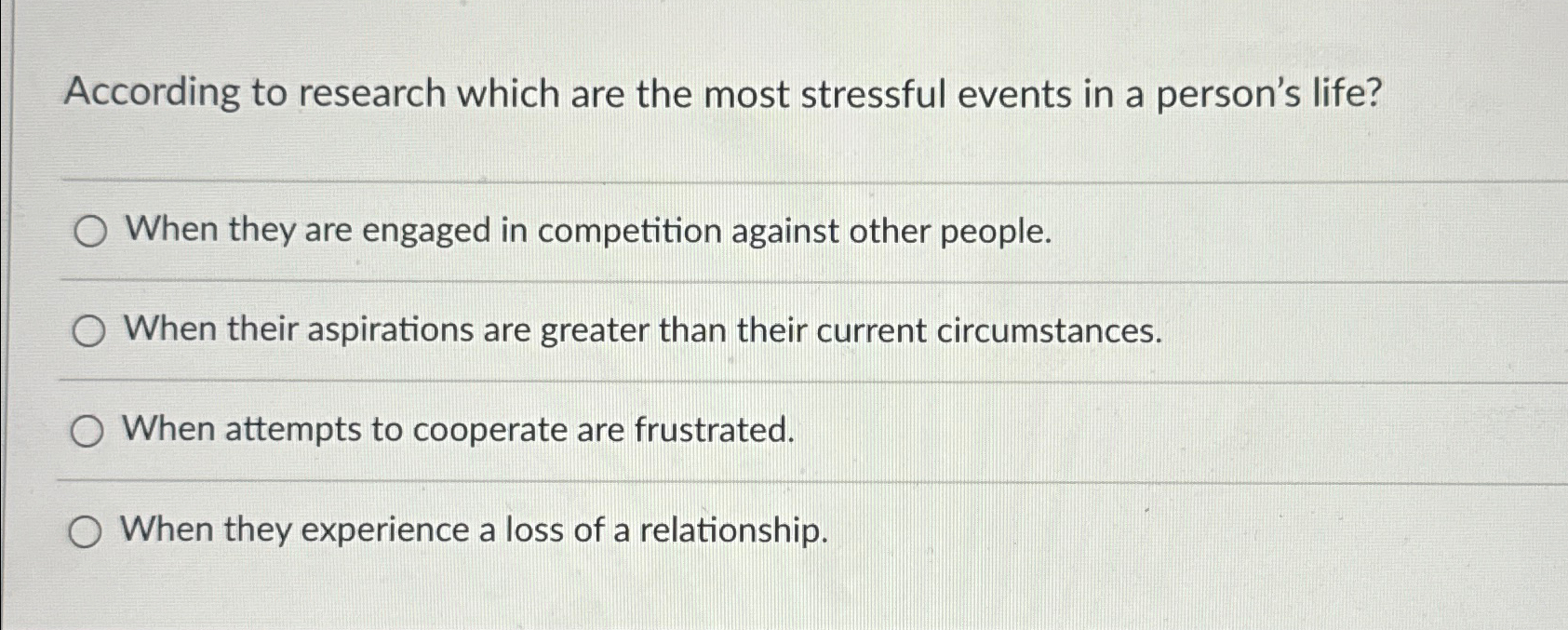 Solved According to research which are the most stressful | Chegg.com
