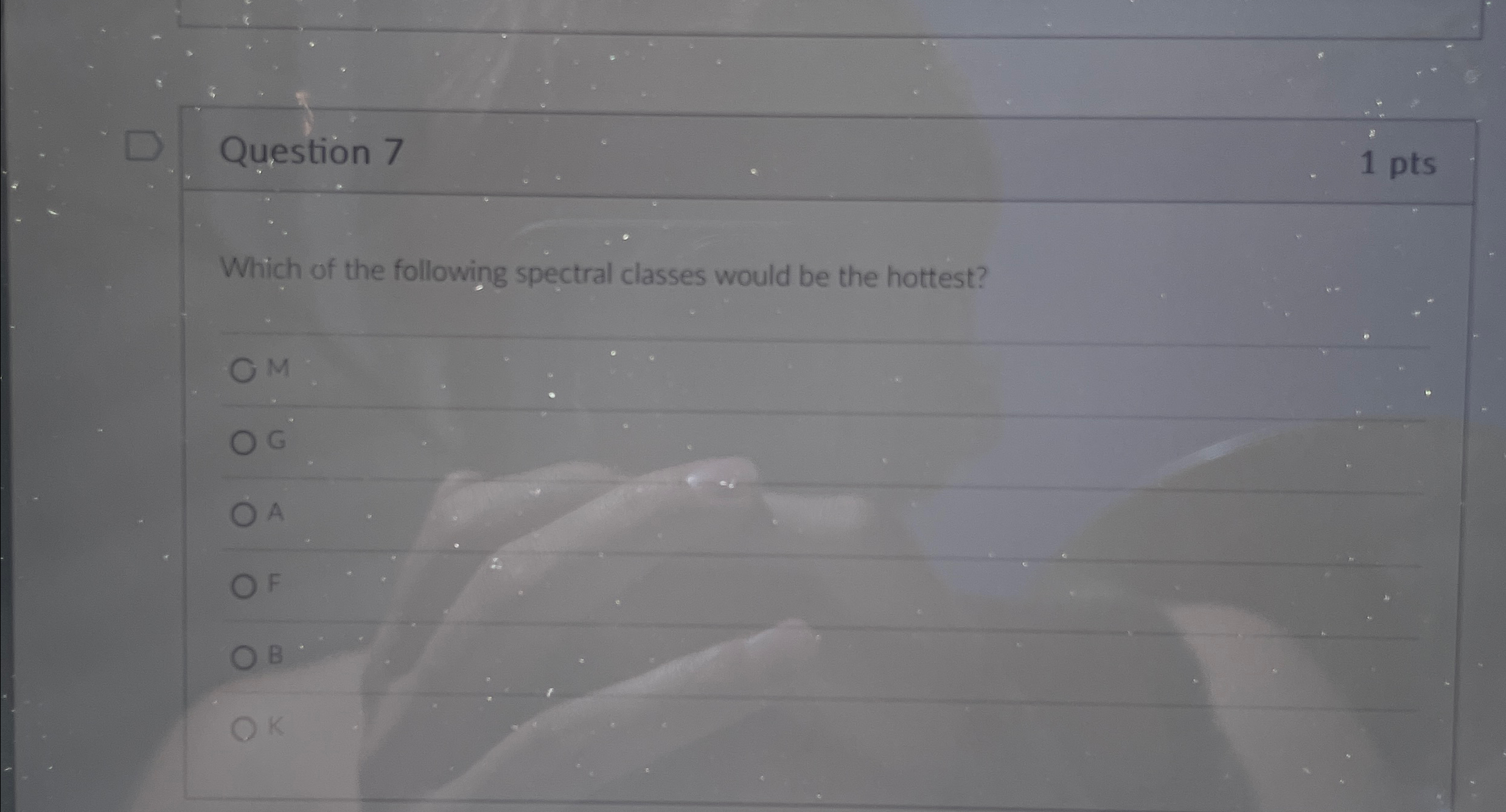 Solved Question 71 ﻿ptsWhich of the following spectral | Chegg.com