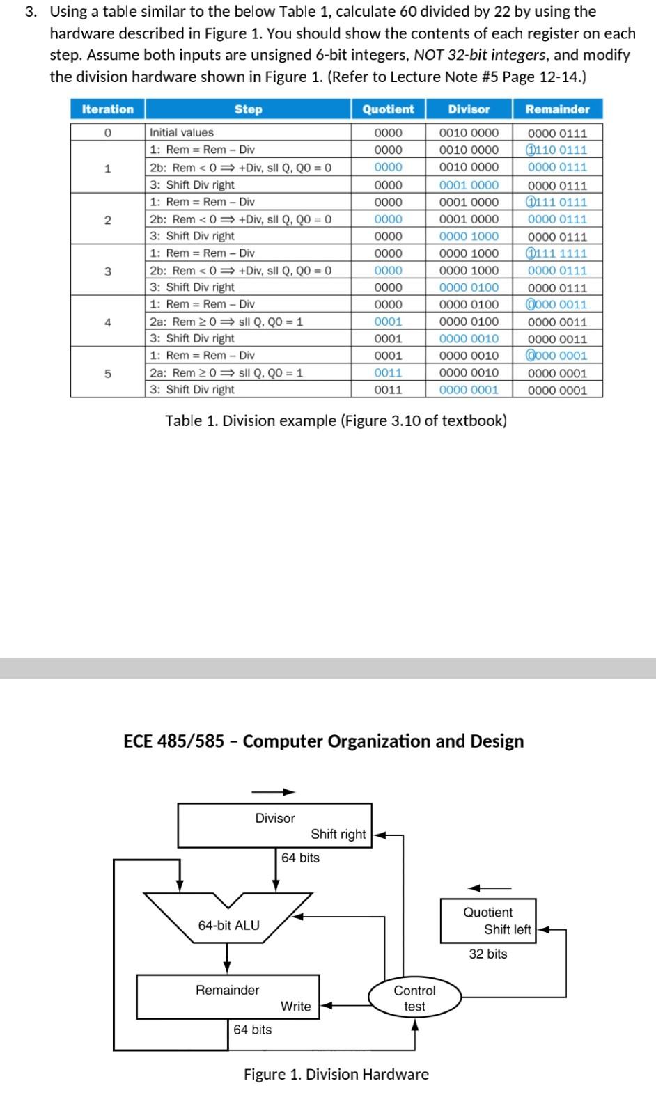 Solved 3. Using a table similar to the below Table 1, | Chegg.com