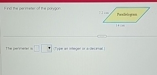 Solved Find the perimeser of the polygon.The perimeter is | Chegg.com