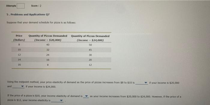 Solved Attempts Score / 2 S. Problems and Applications 07 | Chegg.com