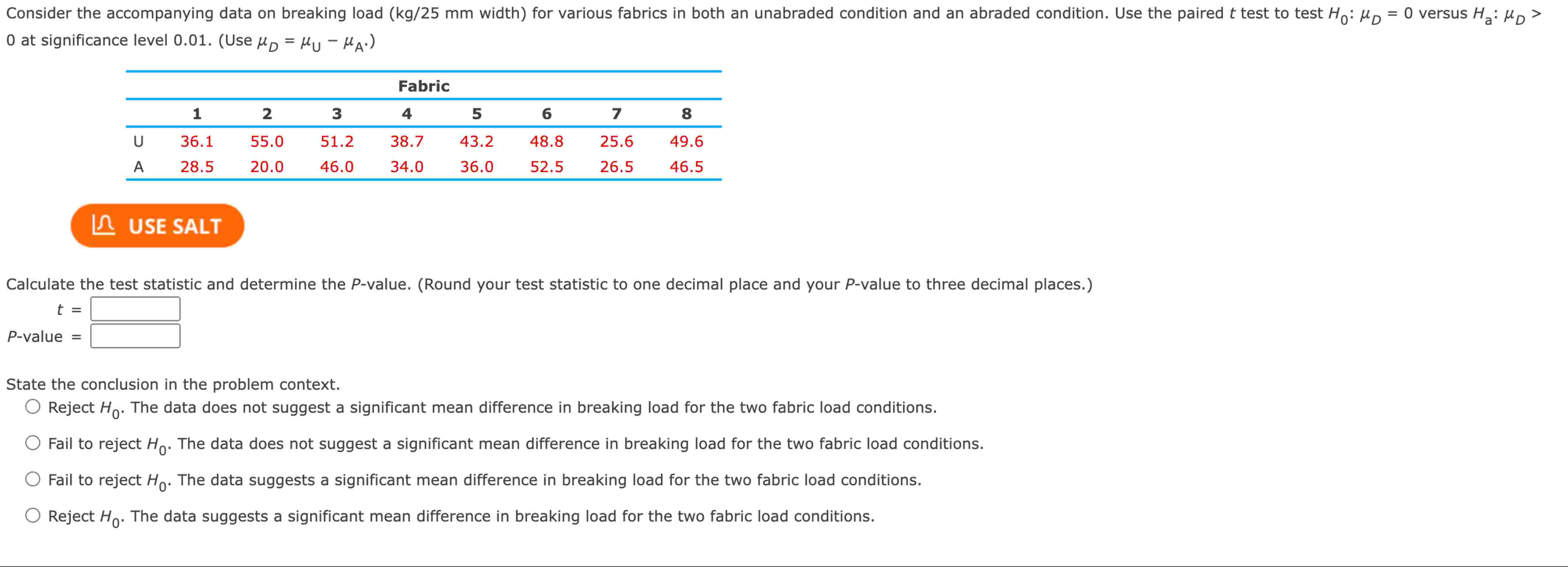 Solved 0 ﻿at significance level 0.01 . (Use | Chegg.com