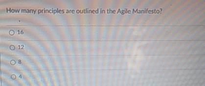 Solved How many principles are outlined in the Agile | Chegg.com