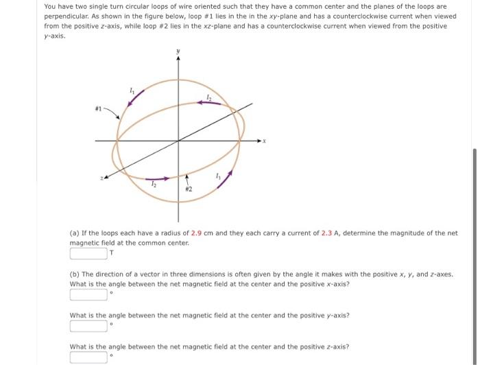 Solved You have two single turn circular loops of wire | Chegg.com