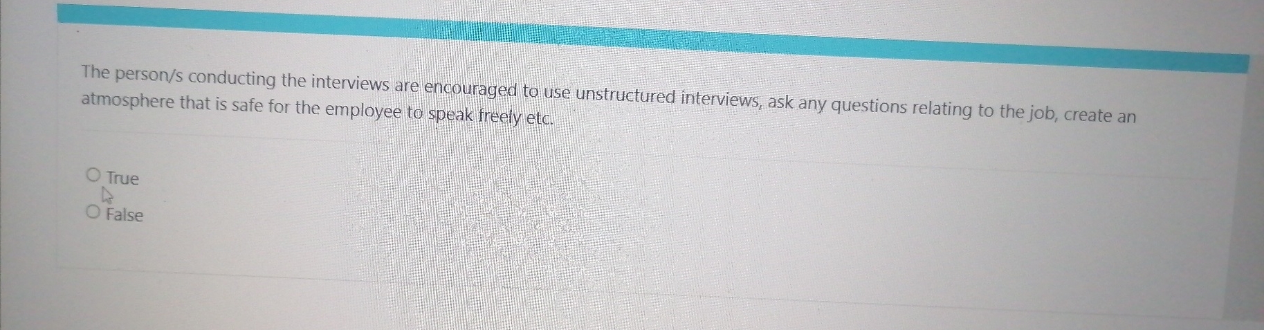 Solved The person/s conducting the interviews are encouraged | Chegg.com