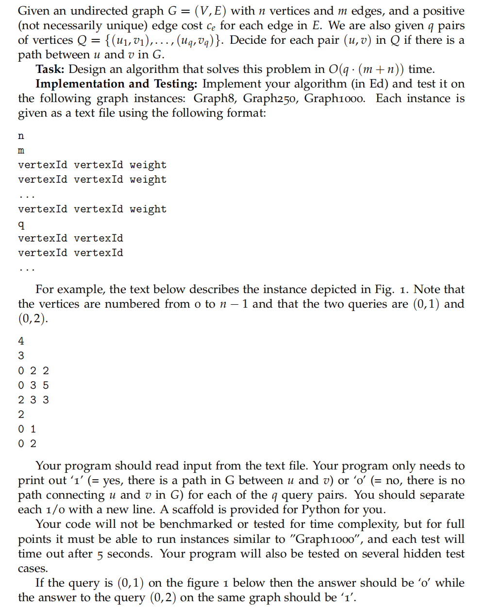 Solved Given an undirected graph G=(V,E) ﻿with n ﻿vertices | Chegg.com
