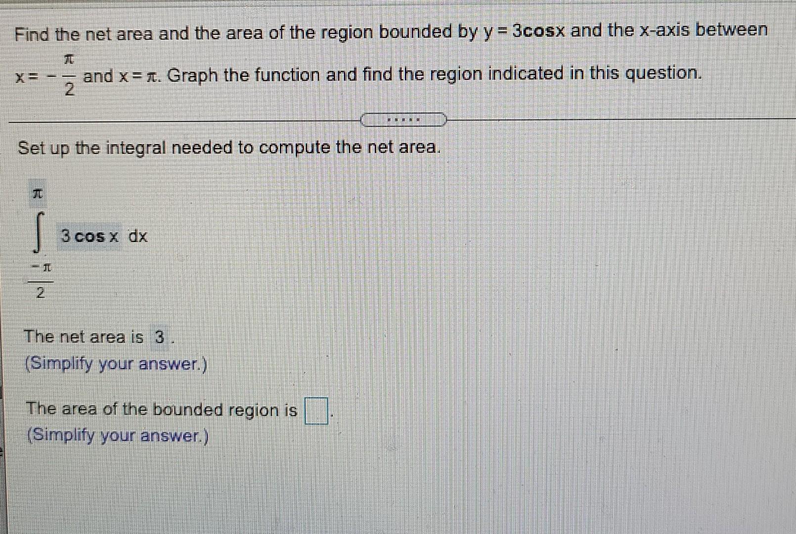 Solved Find the net area and the area of the region bounded | Chegg.com