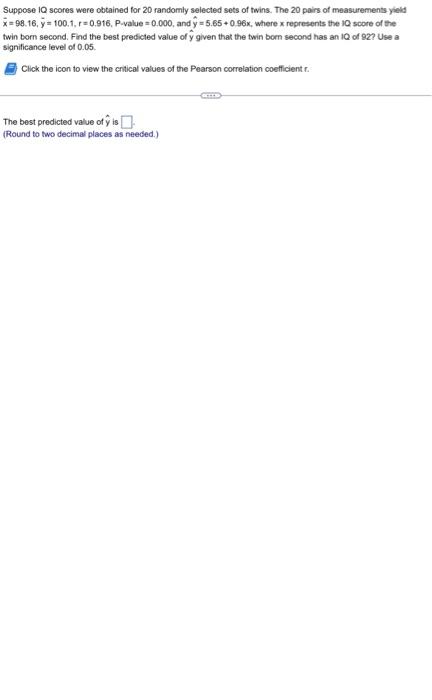 Solved Suppose 1 Q scores were obtained for 20 randomly | Chegg.com