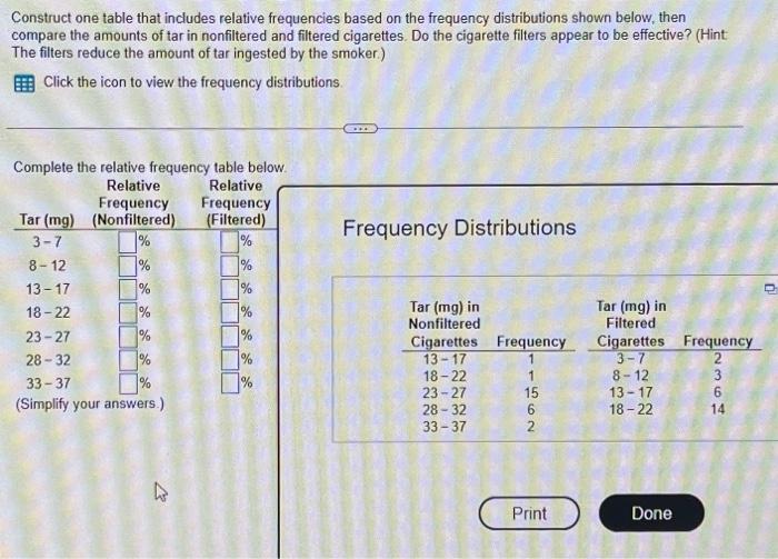 Solved Construct one table that includes relative | Chegg.com
