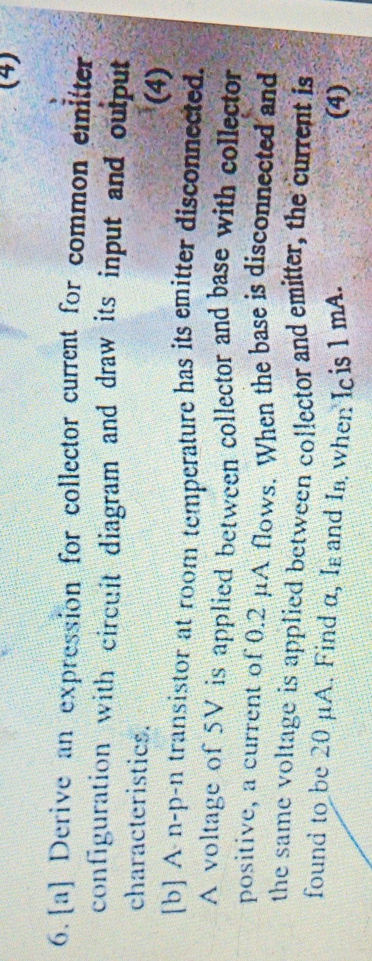 Solved 6. [a] Derive an expression for collector current for | Chegg.com