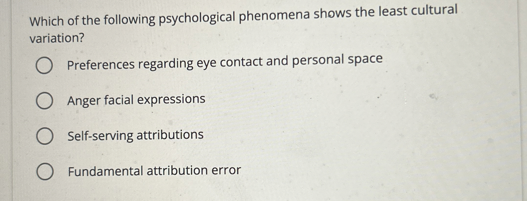 Solved Which of the following psychological phenomena shows | Chegg.com