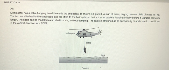 Solved QUESTION 5 Q4: A helicopter has a cable hanging from | Chegg.com