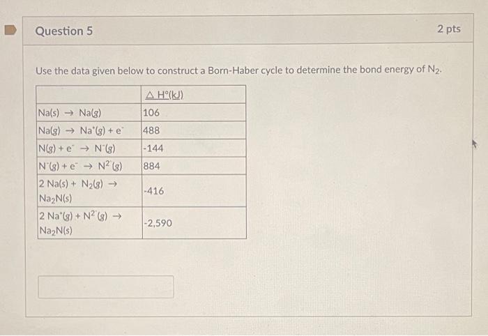 Solved Use the data given below to construct a Born-Haber | Chegg.com