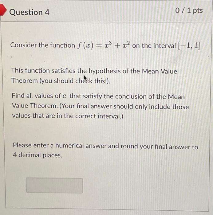 Solved Consider the function f(x)=x3+x2 on the interval | Chegg.com