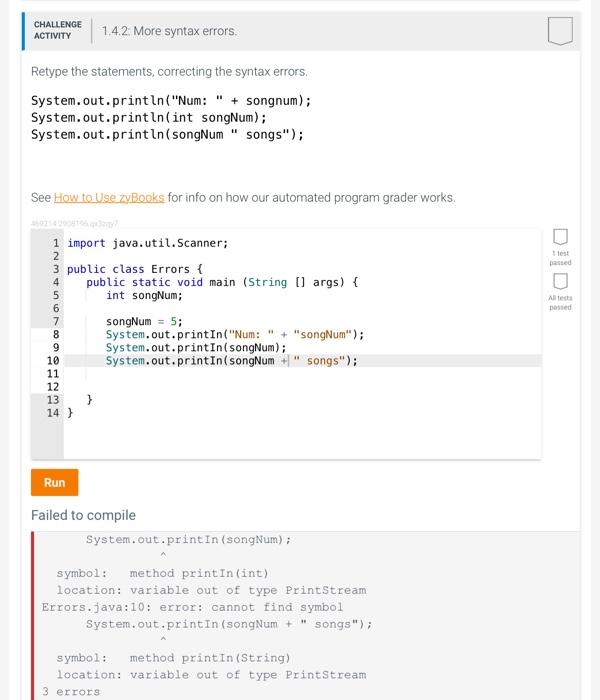 Solved See How to Use zvBooks for info on how our automated | Chegg.com