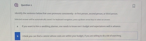 Solved Question 1Identify the sentence below that uses | Chegg.com