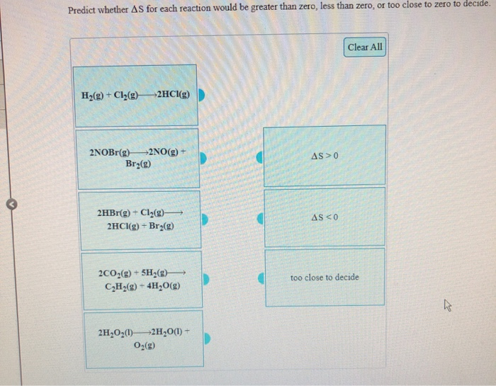 Solved Predict whether As for each reaction would be greater | Chegg.com
