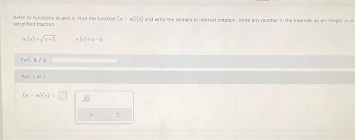 Refer to functions m and m. Find the function | Chegg.com