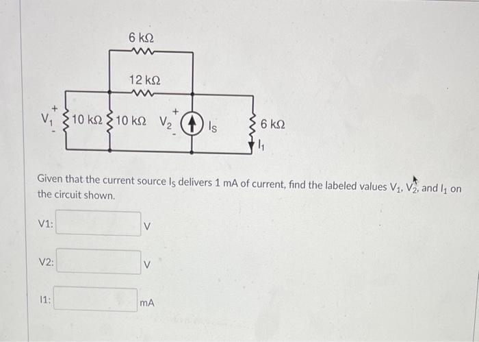 Solved Given that the current source IS delivers 1 mA of | Chegg.com