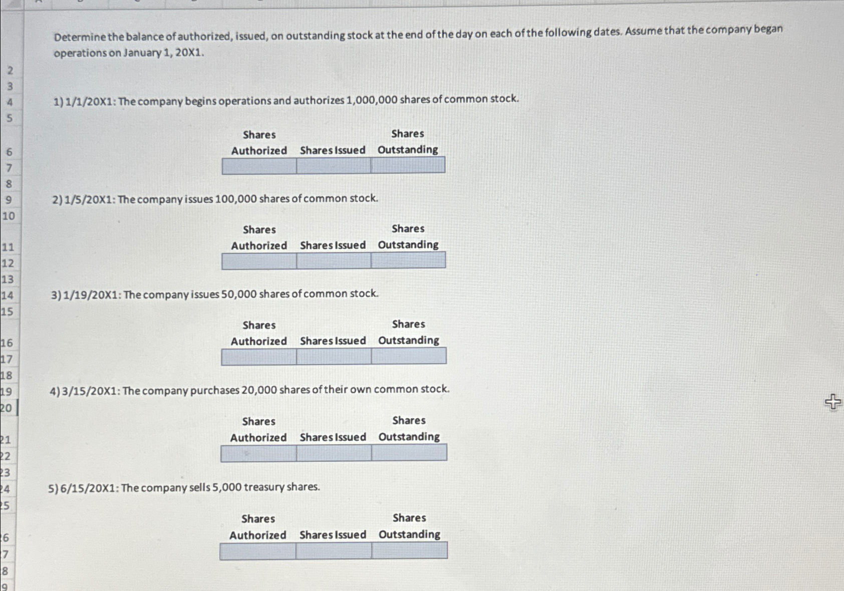 Solved Determine the balance of authorized, issued, on | Chegg.com