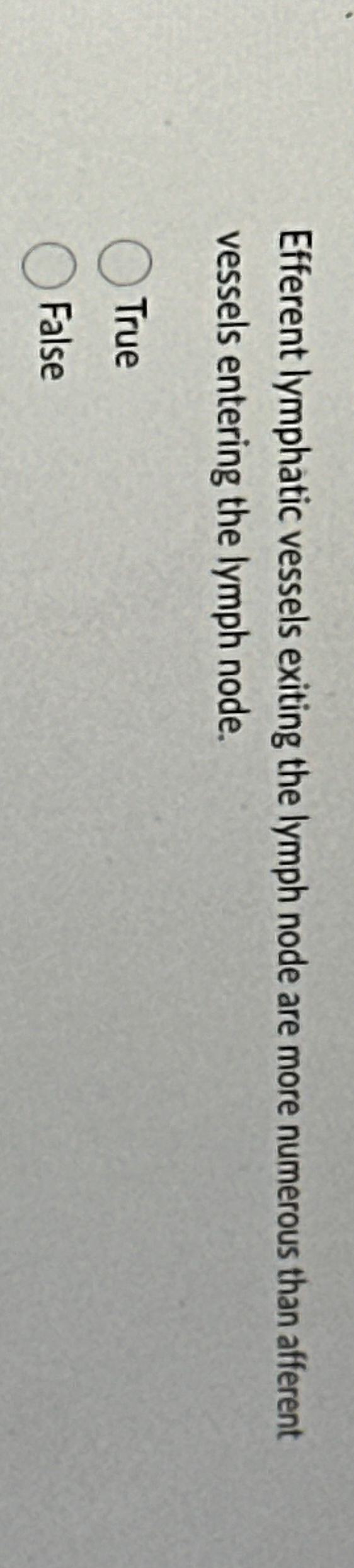 Solved Efferent lymphatic vessels exiting the lymph node are | Chegg.com