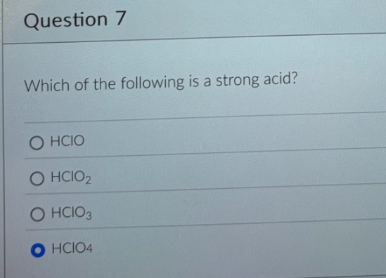 Solved Question 7Which of ﻿the following is ﻿a strong | Chegg.com