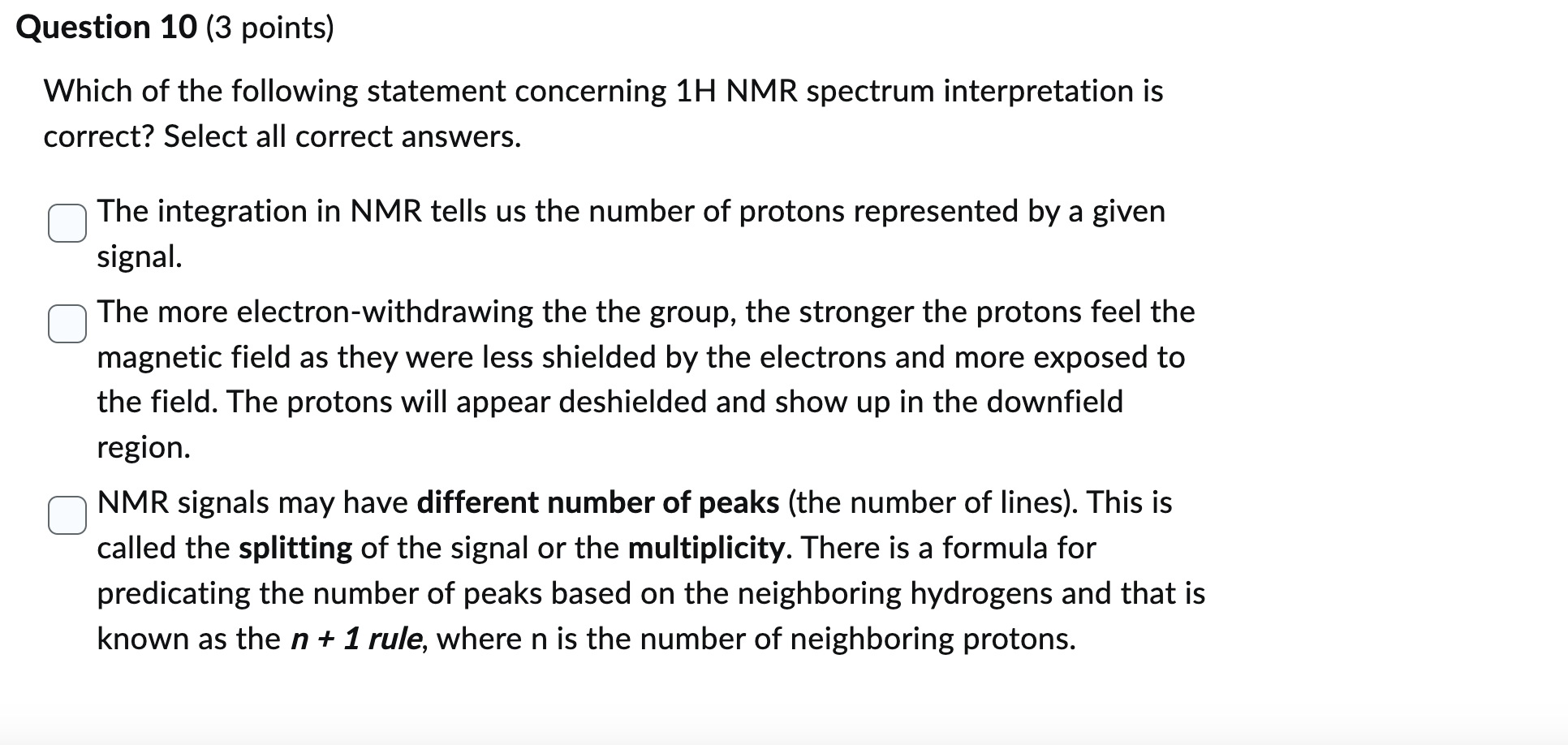 Solved Question 10 (3 ﻿points)Which of the following | Chegg.com