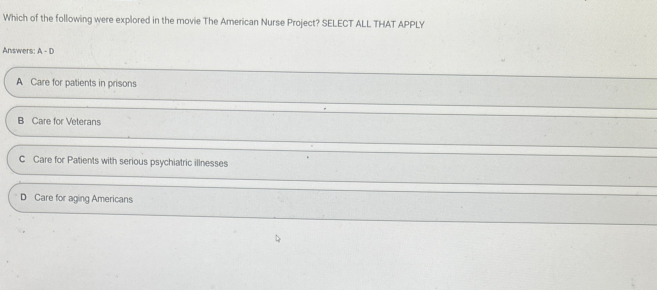 Solved Which of the following were explored in the movie The | Chegg.com