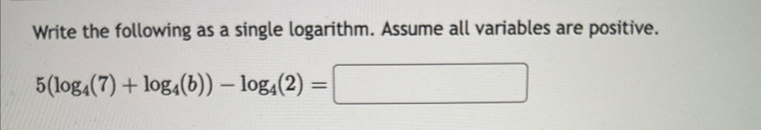 Solved Write the following as a single logarithm. Assume all | Chegg.com